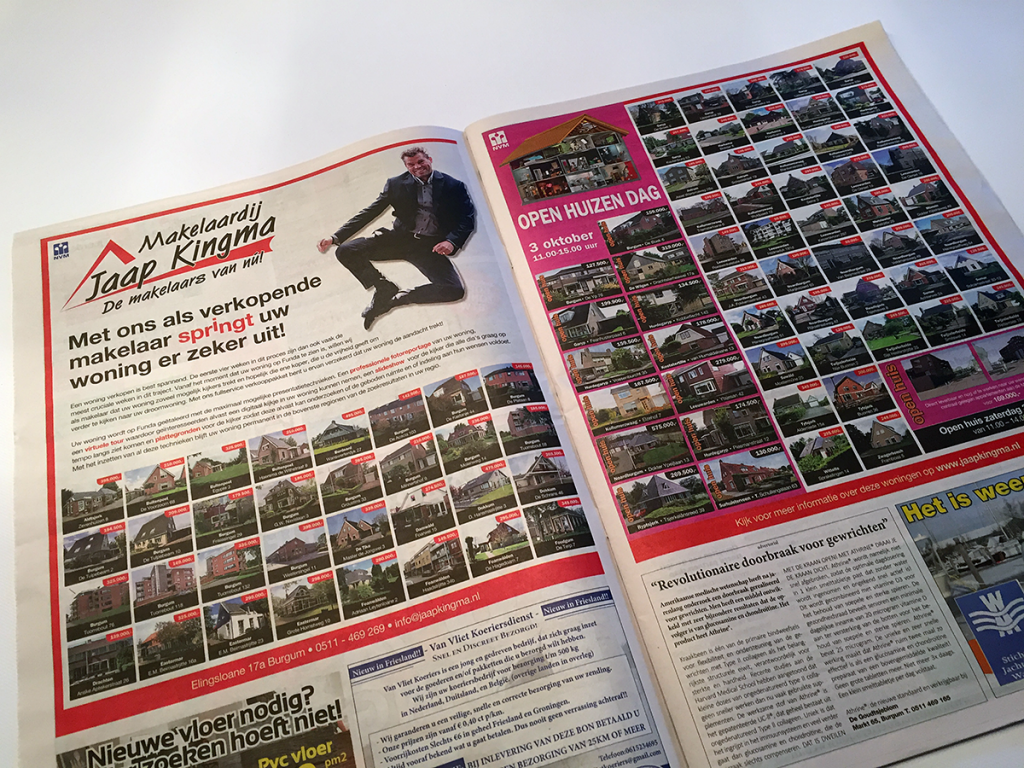 Advertentieopmaak Makelaardij Jaap Kingma Burgum - knapwurk Reclame ...