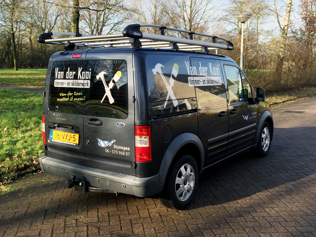 Autoreclame belettering Ford Transit Van der Kooi timmer- en ...